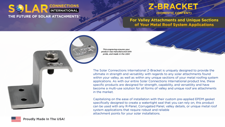 Z-Bracket Attachment - USA - SOLARCONNECTIONS